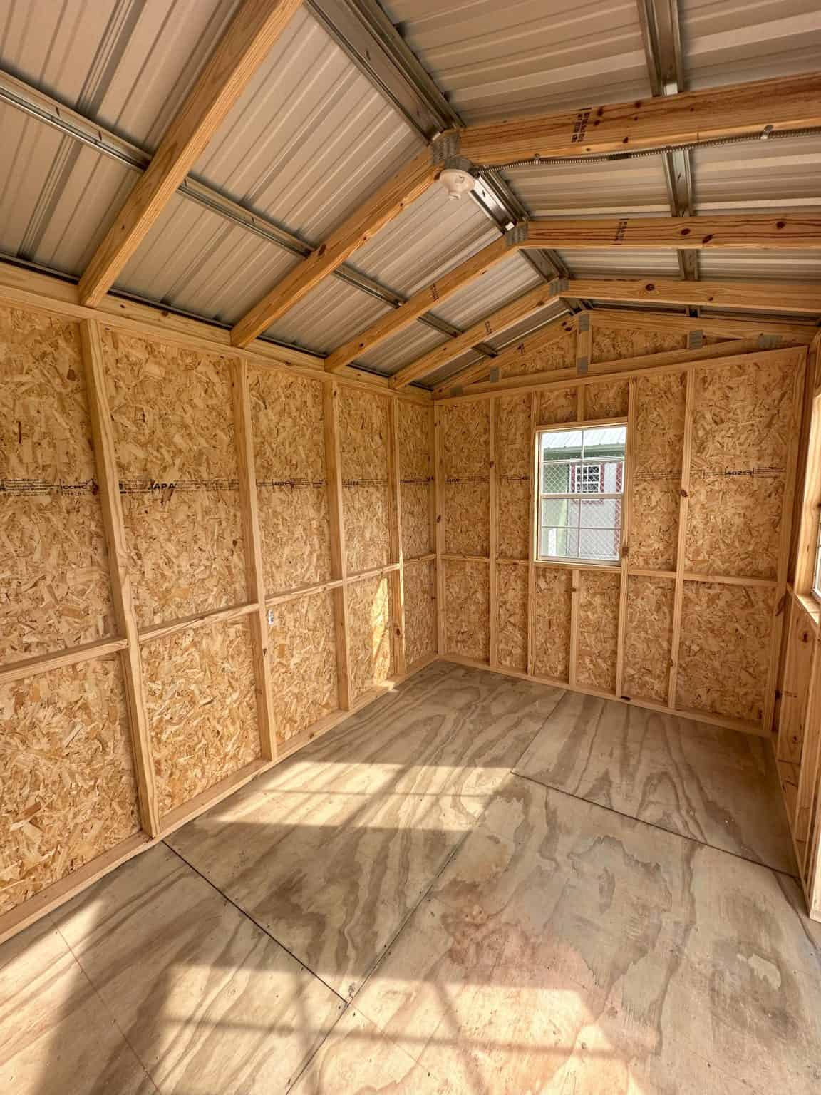 Americana 8 x 12 x 7 Wood Stud Framing LP Smart Side Siding White Trim ...